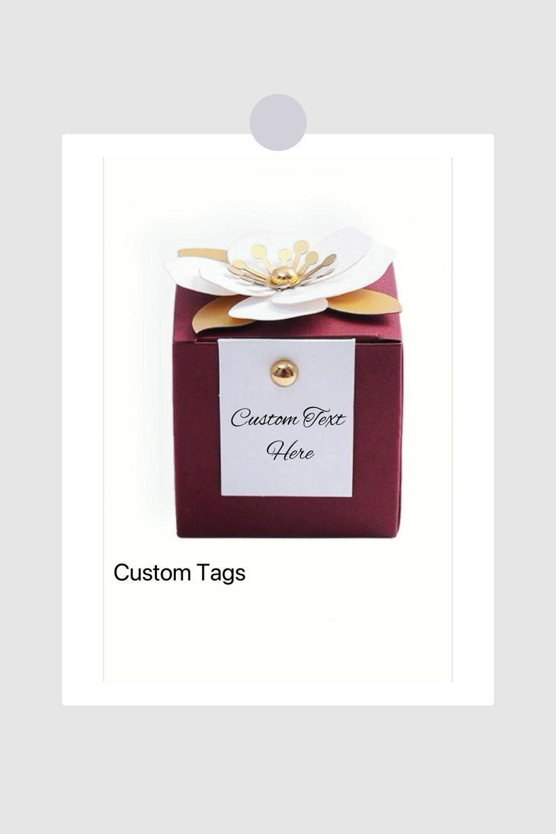 Burgundy Wedding Favor Box – Custom 3D Flower Candy Gift Box ...